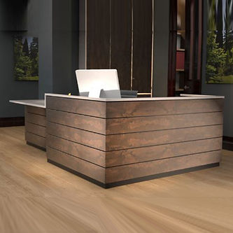Hooper 'L' Shaped Reception Desk with DDA – Ken Rand Furniture